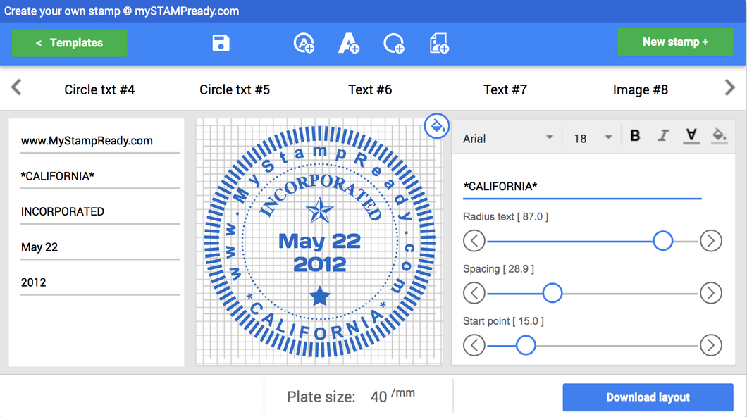 Rubber Stamp Maker online and Digital Seal designer MyStampready.com ...